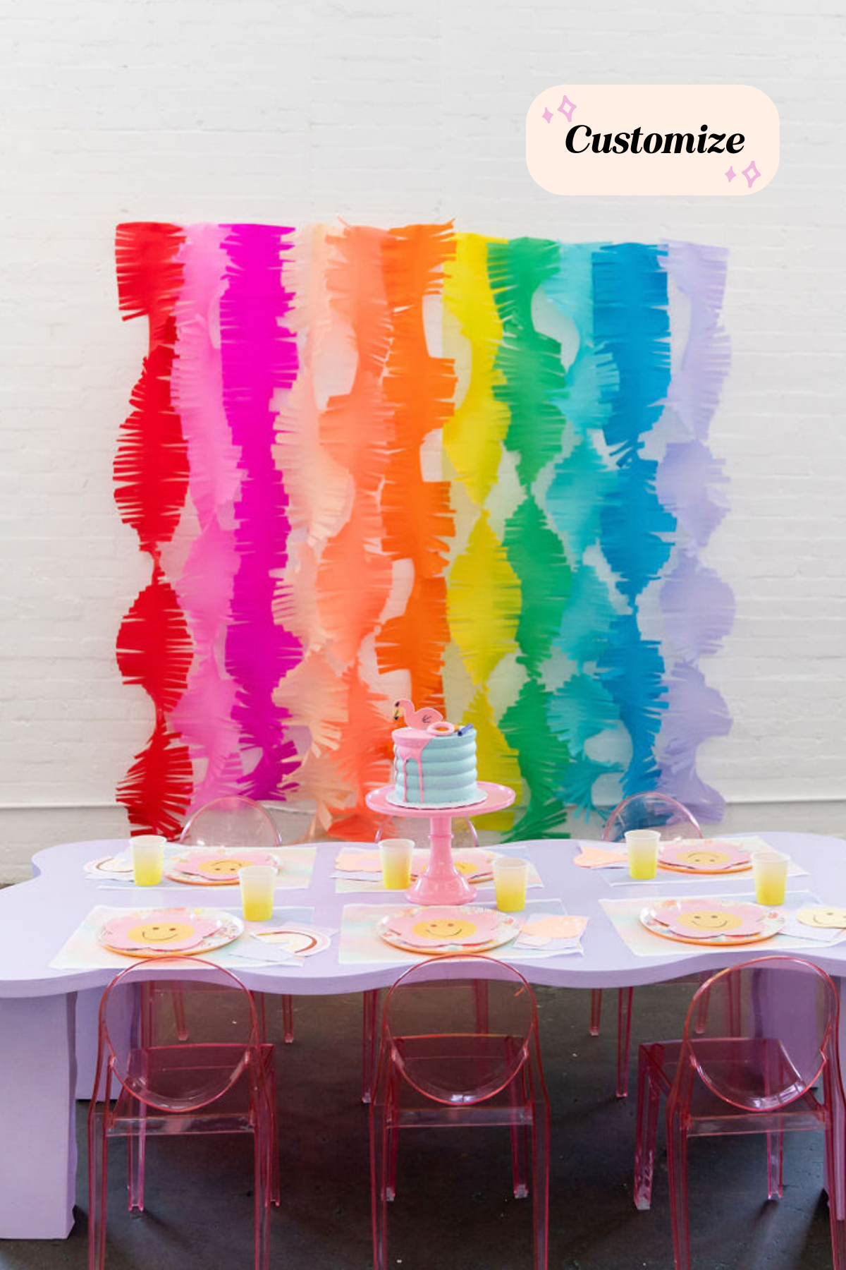 Custom Fringe Crepe Paper Streamers exclusive at Oh My Darling Party