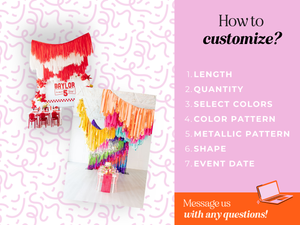 Custom Aerial Ceiling Fringe Strand exclusive at Oh My Darling Party