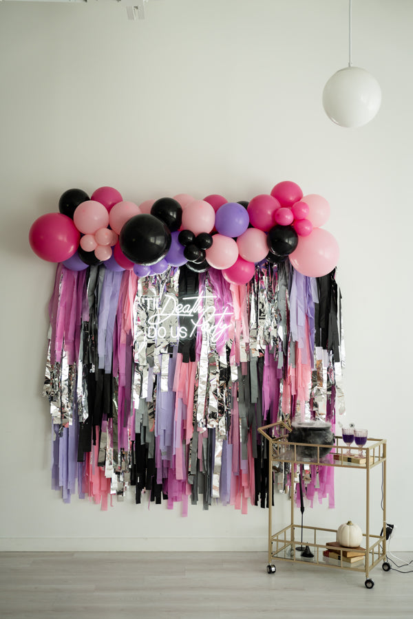 Girly Goth Fringe Backdrop exclusive at Oh My Darling Party Co