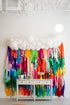 Modern Rainbow Fringe Backdrop exclusive at Oh My Darling Party Co