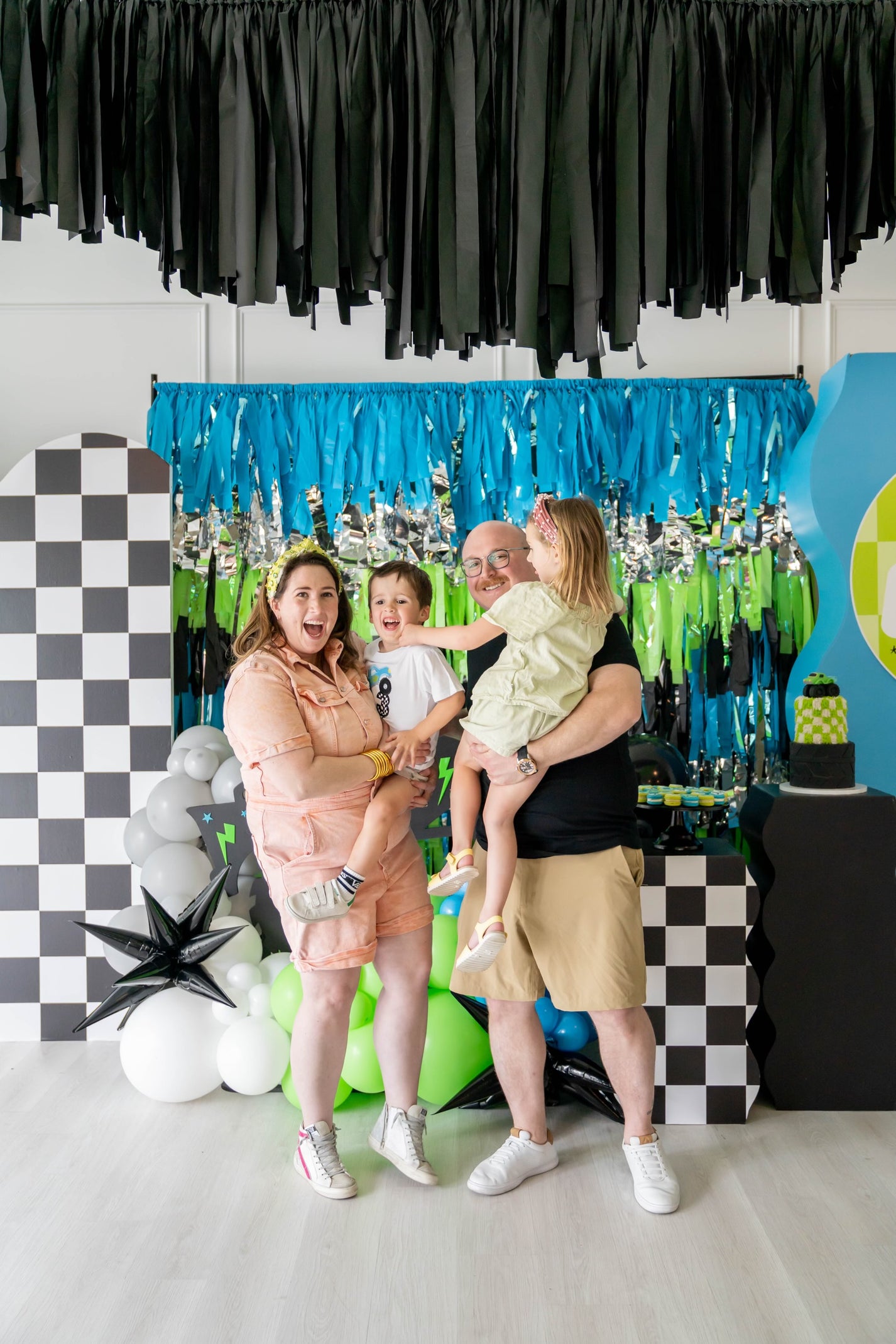 Monster Truck Bash Fringe Backdrop exclusive at Oh My Darling Party Co