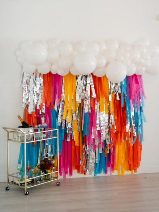 Neon Party Fringe Backdrop exclusive at Oh My Darling Party Co